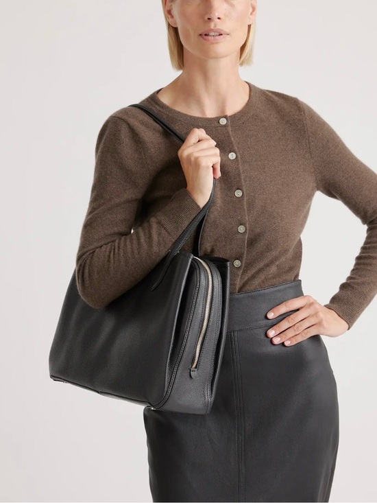 Quince | Bags | Quince Italian Leather Triple Compartment Work Laptop ...